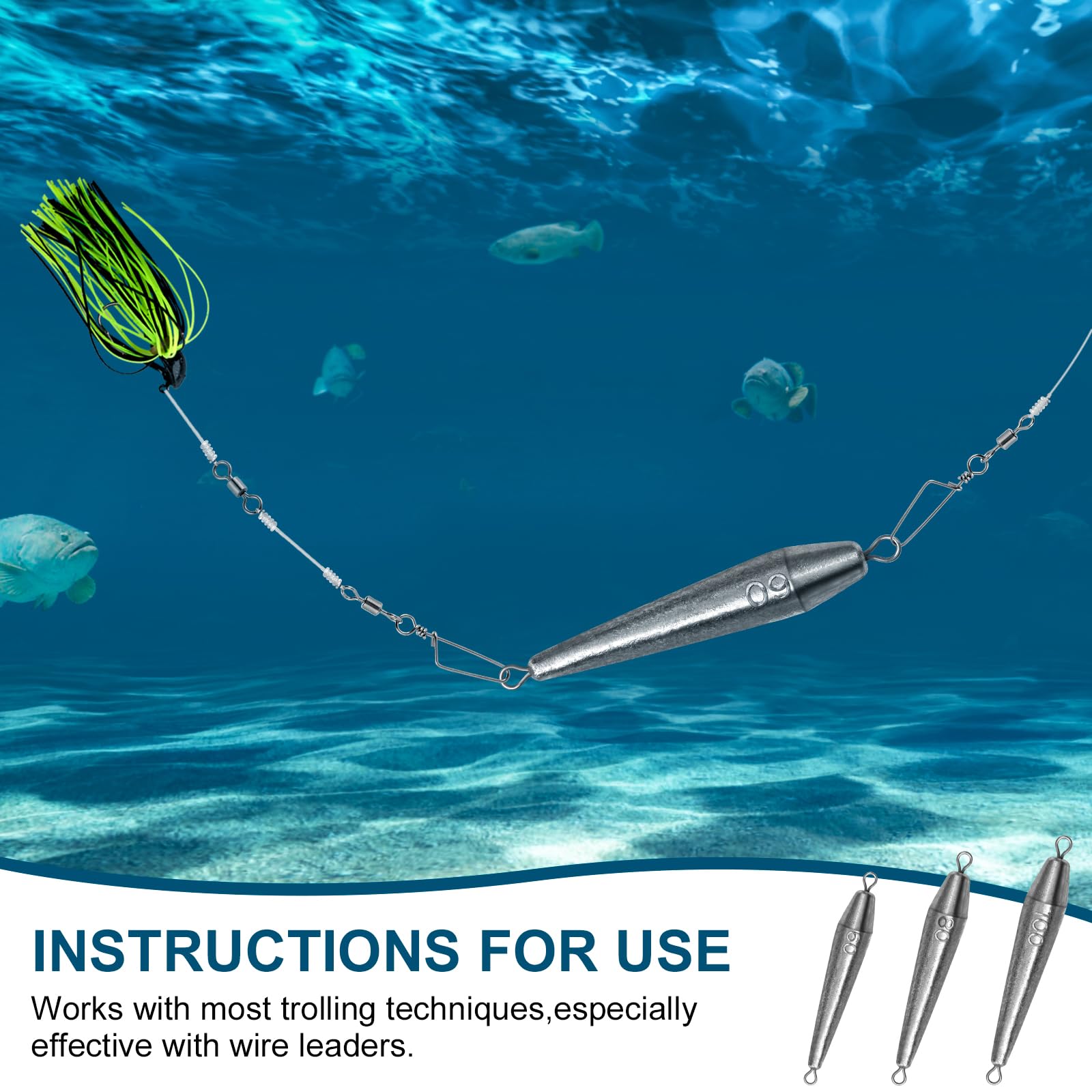 Snapklik.com : THKFISH Inline Trolling Sinkers - Double Ringed One ...