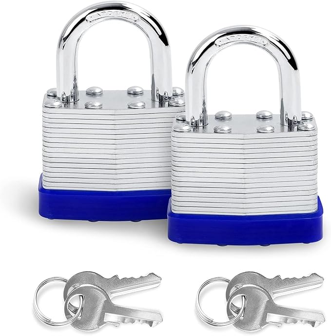 Aila Keyed Padlocks, Padlocks Outdoor Weatherproof 2Pcs Heavy Duty ...