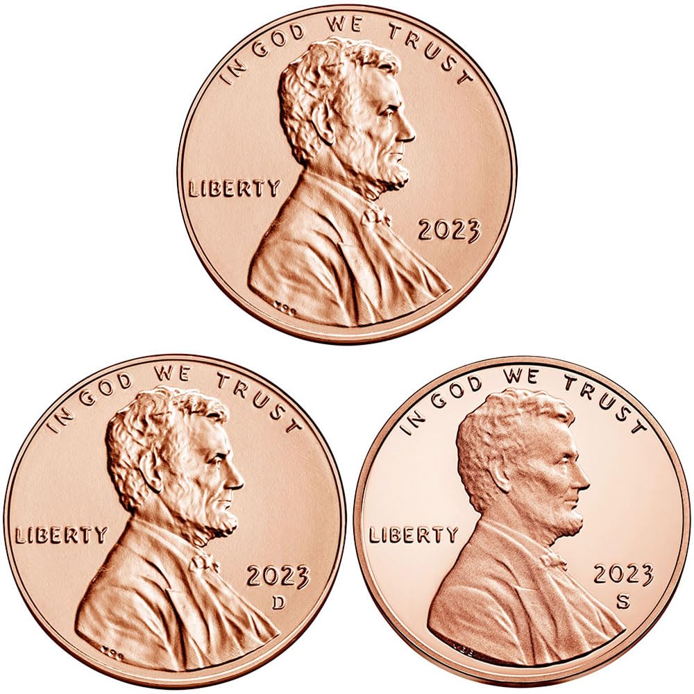 2023 P,D BU, S Proof Lincoln Shield Cent US Mint 3 Coin Set Choice ...