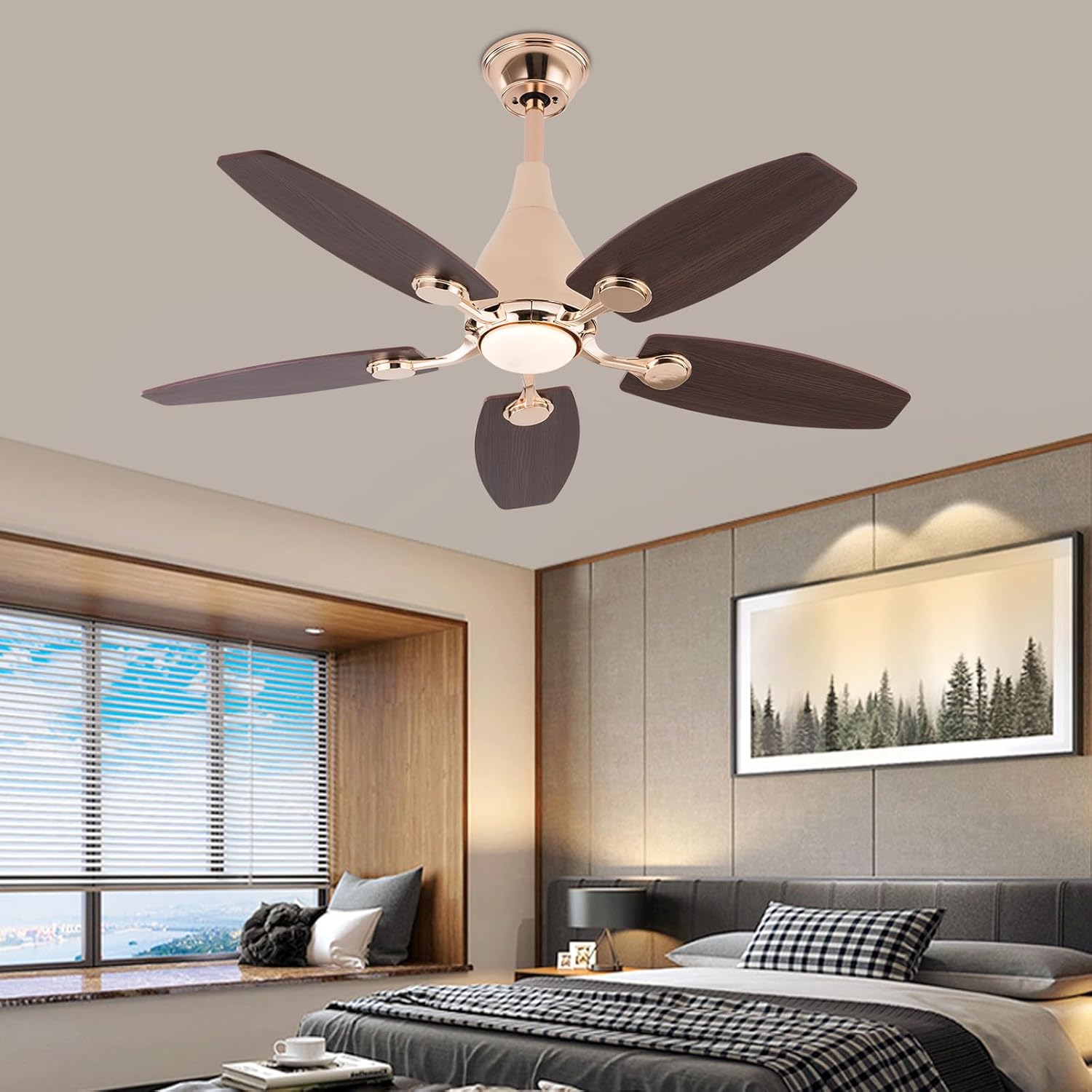 Amazon.com: 45W Ceiling Fan with LED Light, Remote Control, Adjustable ...
