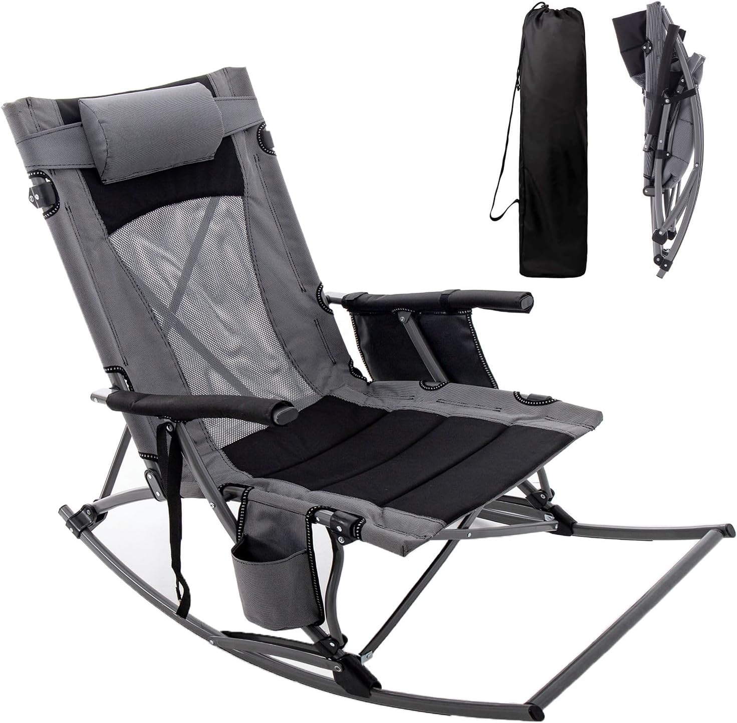 Amazon.com: Homcosan Folding Rocking Camping Chair Portable Oversized ...