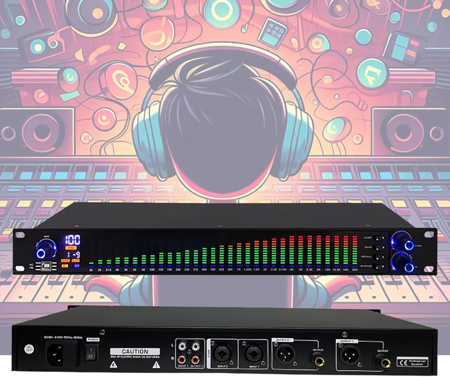 Amazon.com - HFDJRWK 31 Band Audio Spectrum Analyzer Stereo Equalizer ...