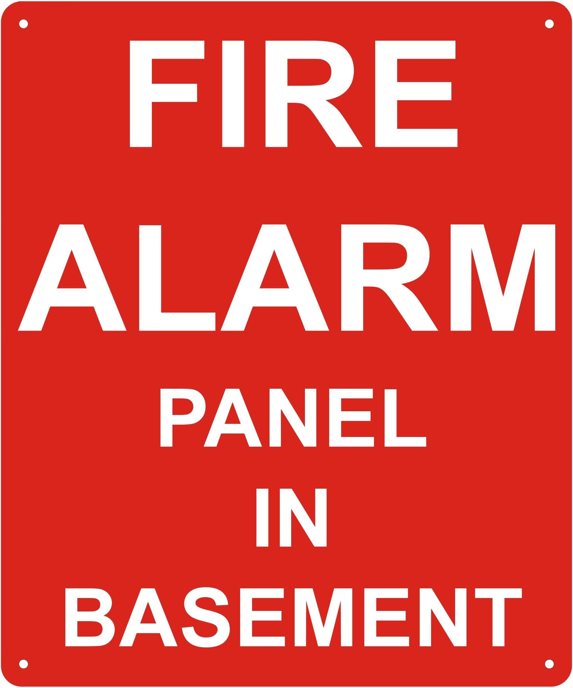FIRE Alarm Panel in Basement Sign - (red,Reflective !!! Aluminum, 10X12 ...