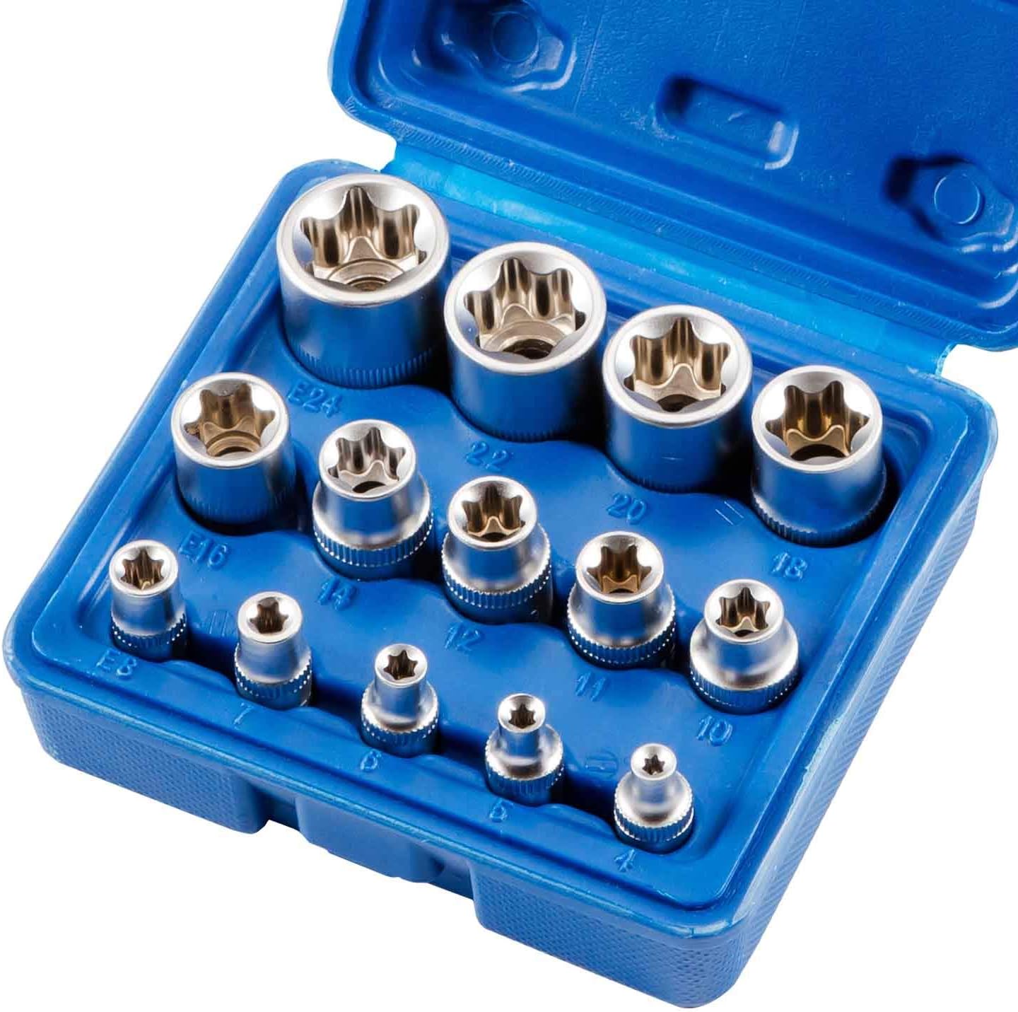 Qnkaa Female E Star Torx Socket Set E4-E24 E-Torx External Socket ...