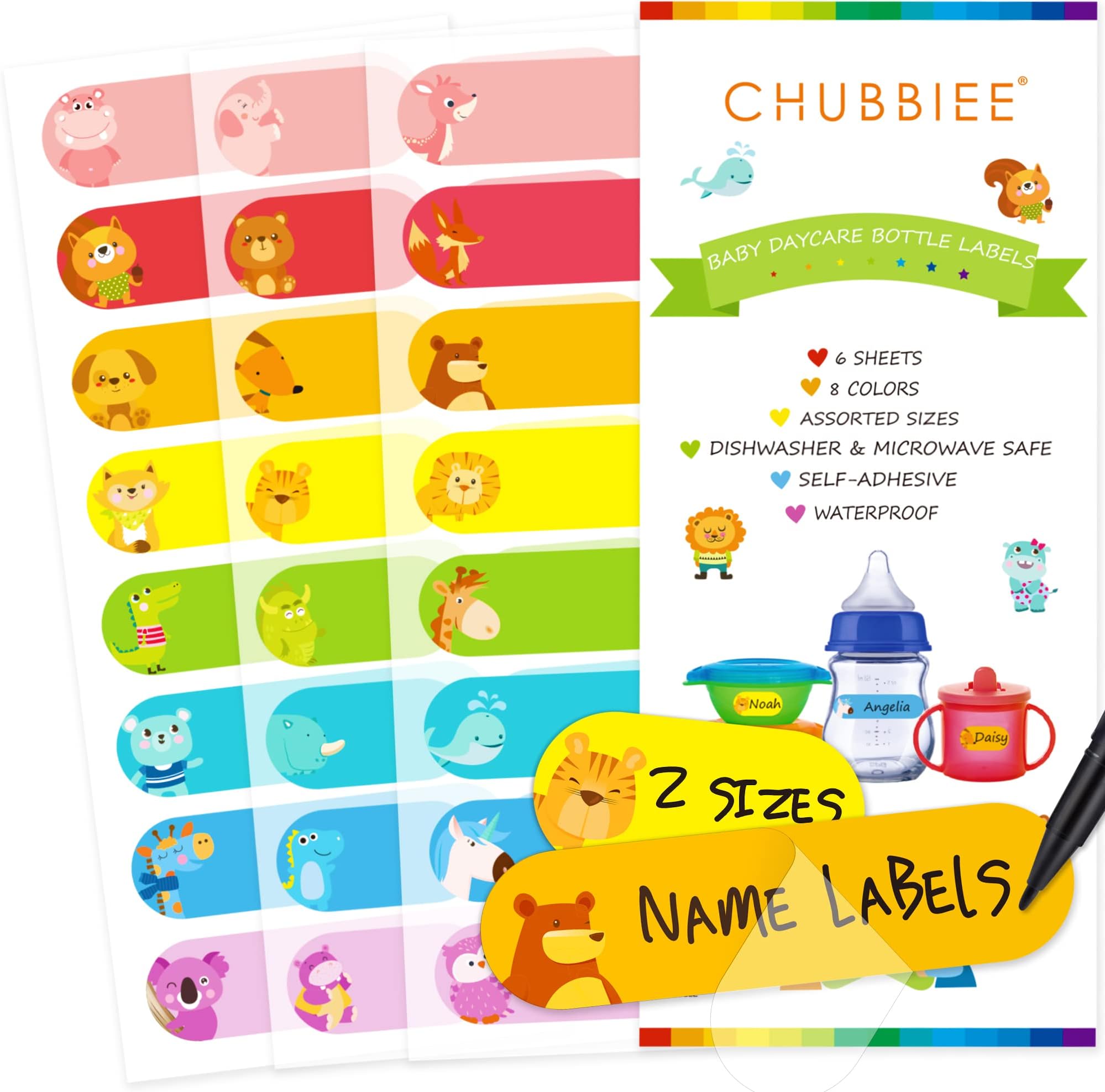 Amazon.com: Baby Bottle Labels for Daycare, Self-Laminating, Waterproof ...
