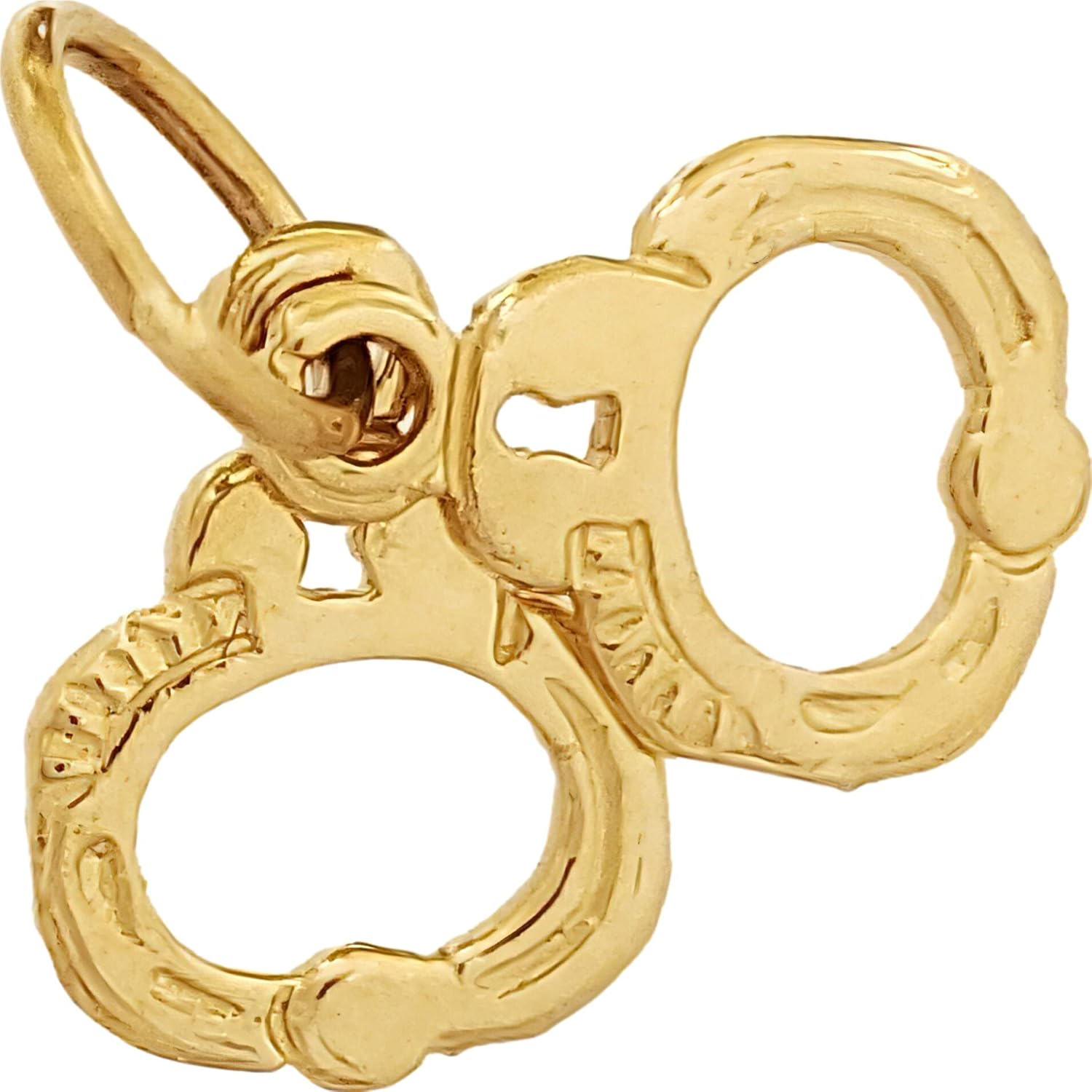 Amazon.com: 14K Gold Handcuffs 8mm Charm 18" Chain Jewelry: Clothing ...