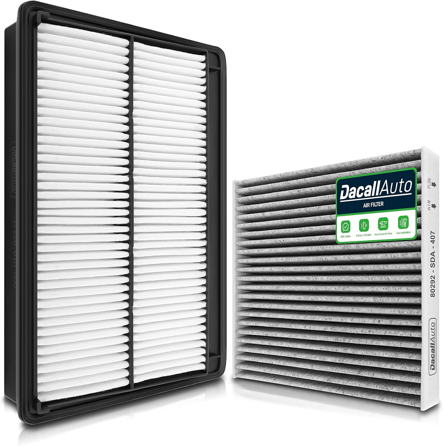 Amazon.com: Dacall Activated Carbon Cabin & Engine Air Filter Set fit ...