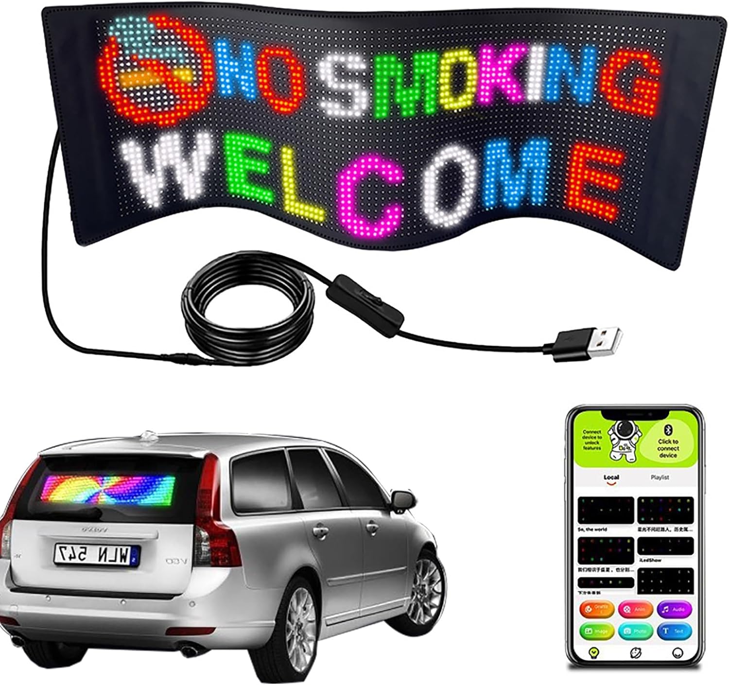 LED Display sign Scrolling Huge Bright Advertising LED Sign, Bluetooth ...
