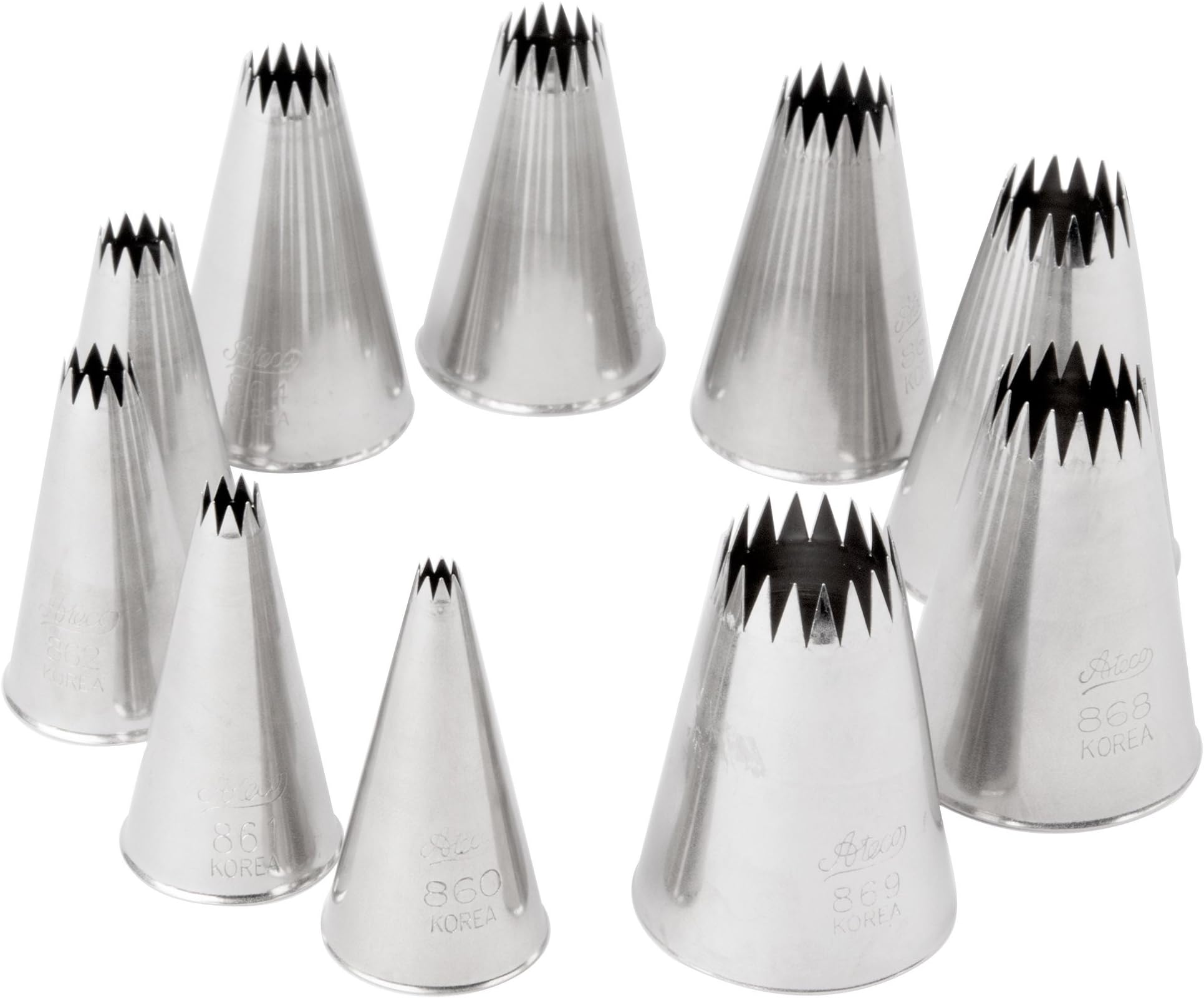 Amazon.com: Ateco Jumbo Tip Set , Silver: Icing Tips: Home & Kitchen