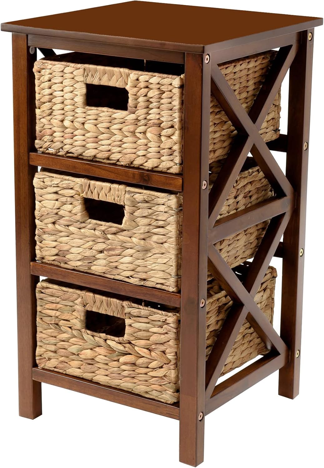 Amazon.com: eHemco 3 Tier X-Side End Storage Cabinet with 3 Baskets ...