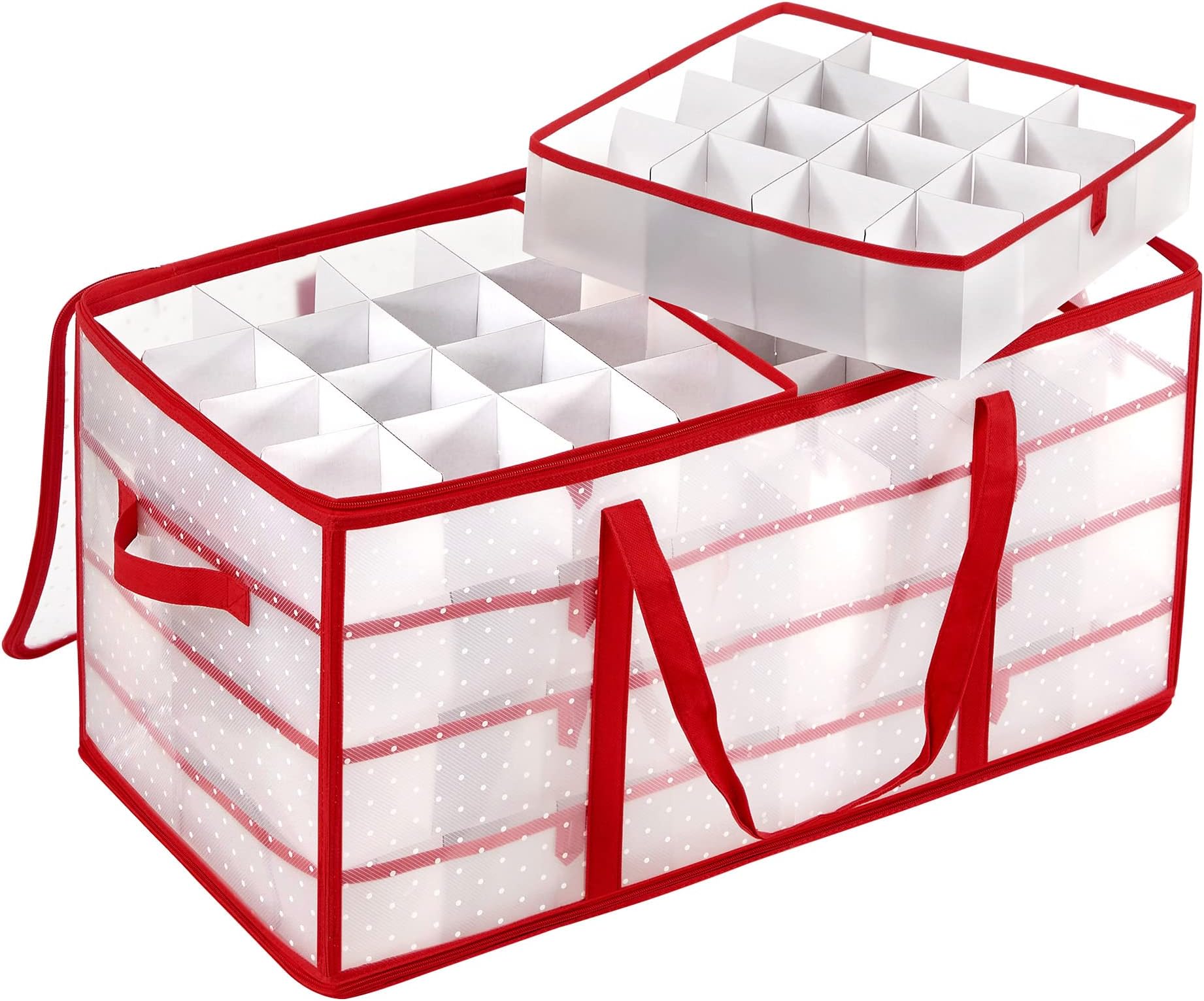 Amazon.com: Masnest Christmas Ornament Storage Box - 8 Separate Trays ...