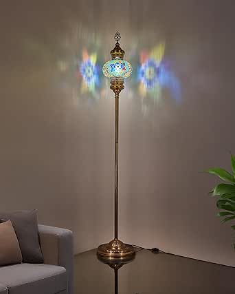DEMMEX 10" Diameter Largest Mosaic Globe Turkish Floor Lamp, Handmade ...