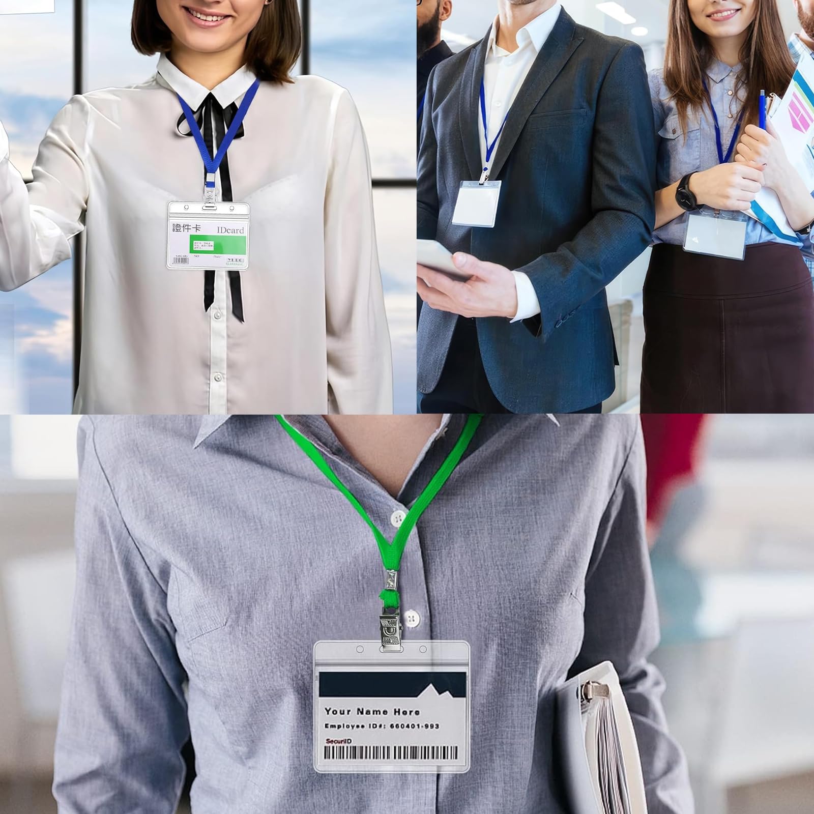 Leliafleury Blue Lanyards 20Pcs Bulk Badge Lanyards Flat Neck Lanyards ...