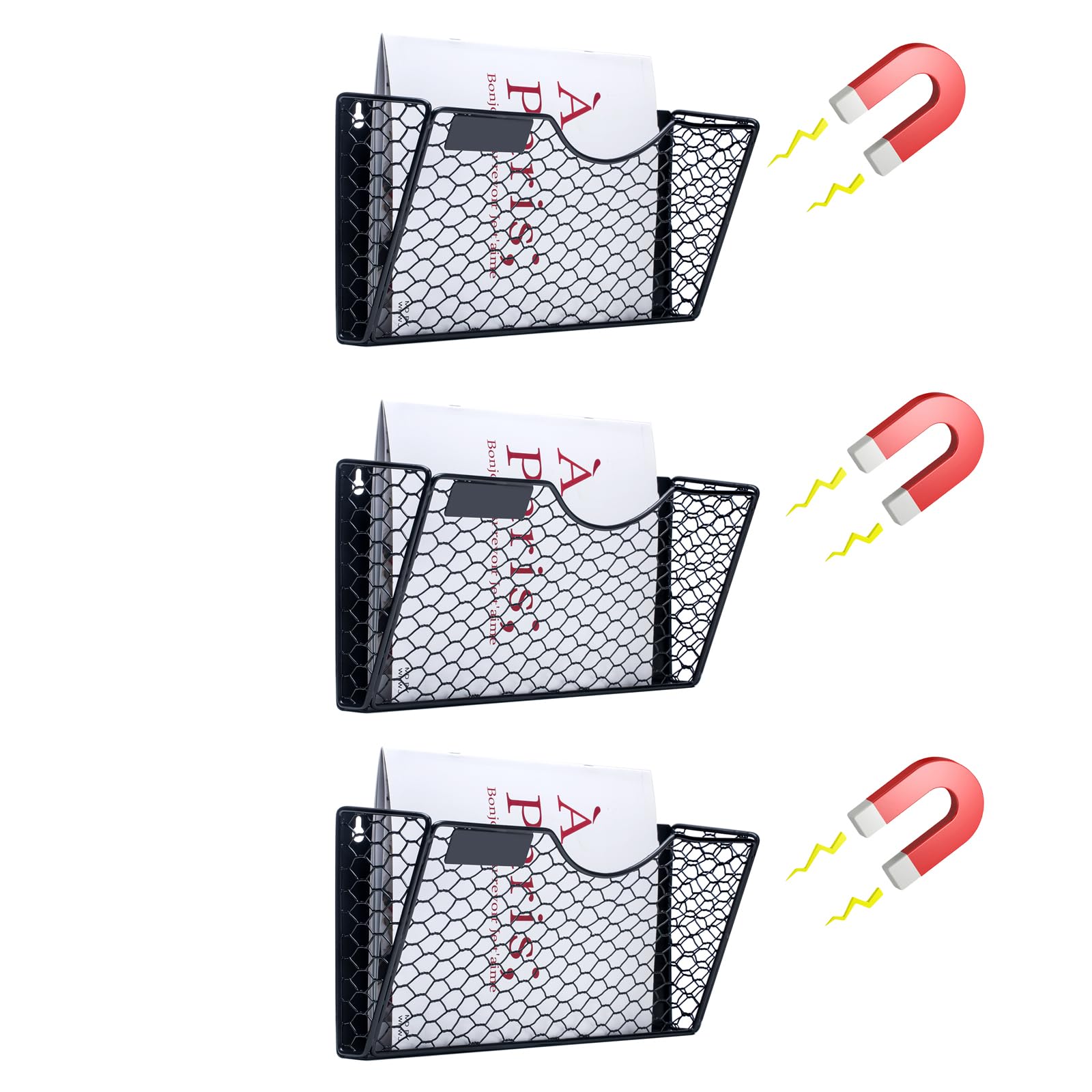 Amazon.com : Glolaurge 1-Tier Magnetic File Holder for File Cabinets ...