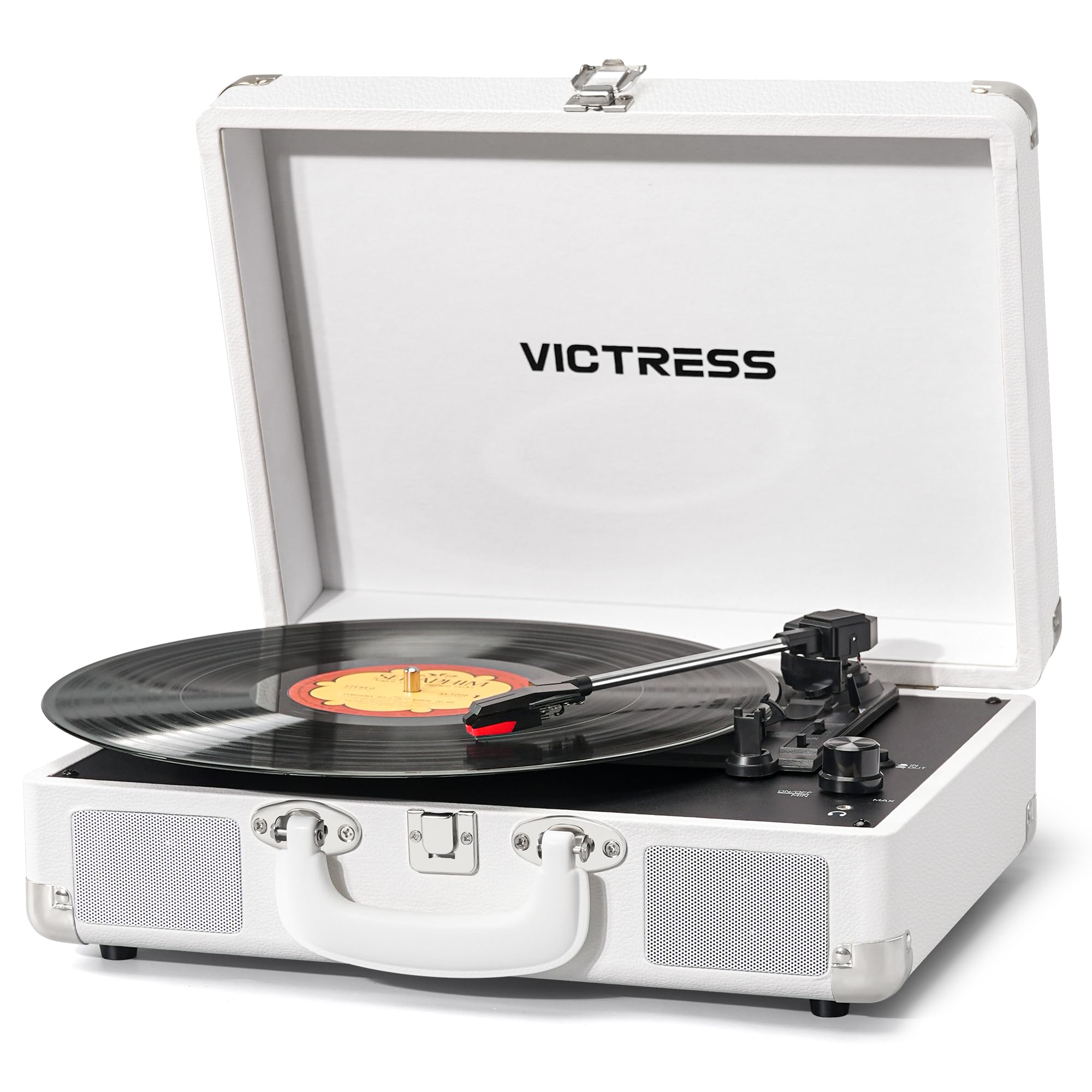 Amazon.com: VICTRESS Vinyl Record Player, Portable Suitcase Record ...