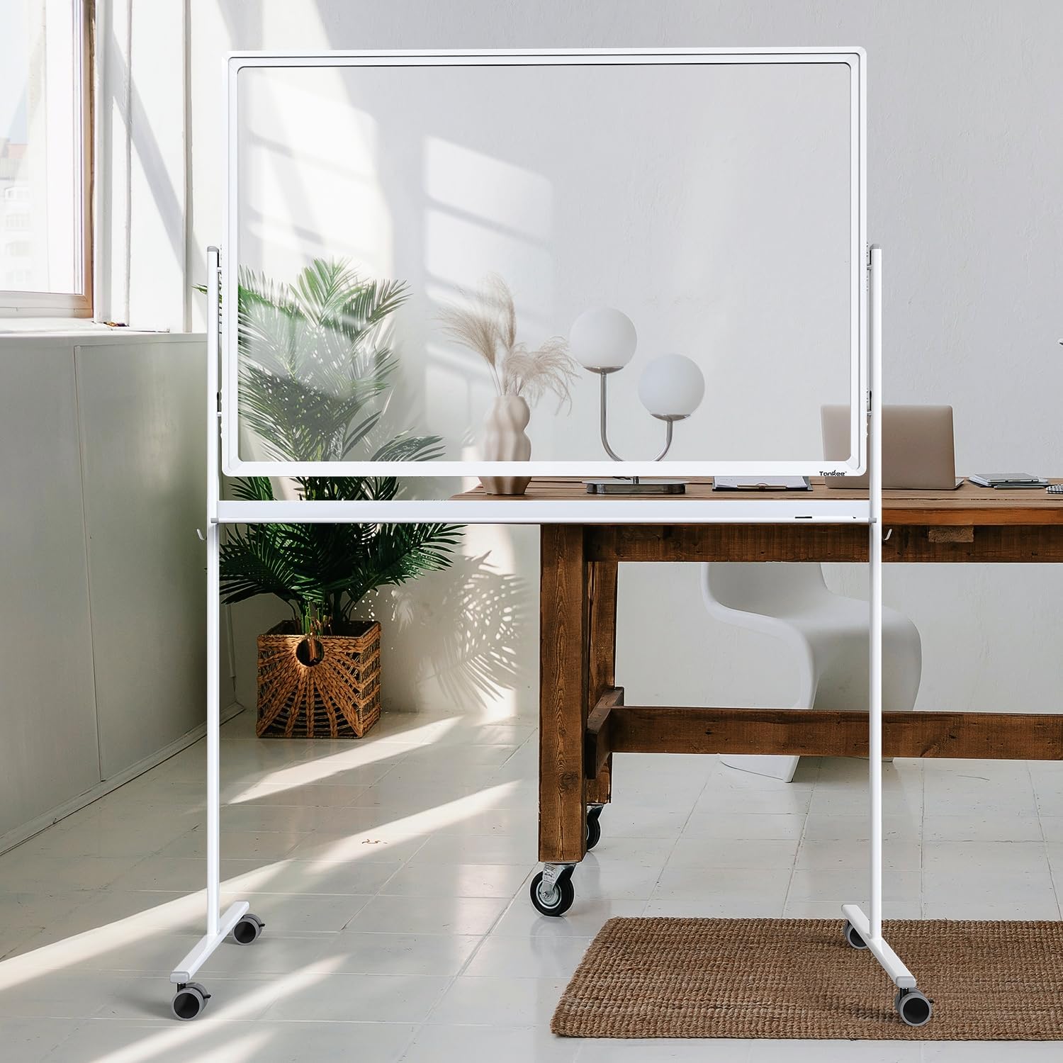 Amazon.com : Mobile Clear Glass Whiteboard, TANKEE 48" X 32" Standing ...