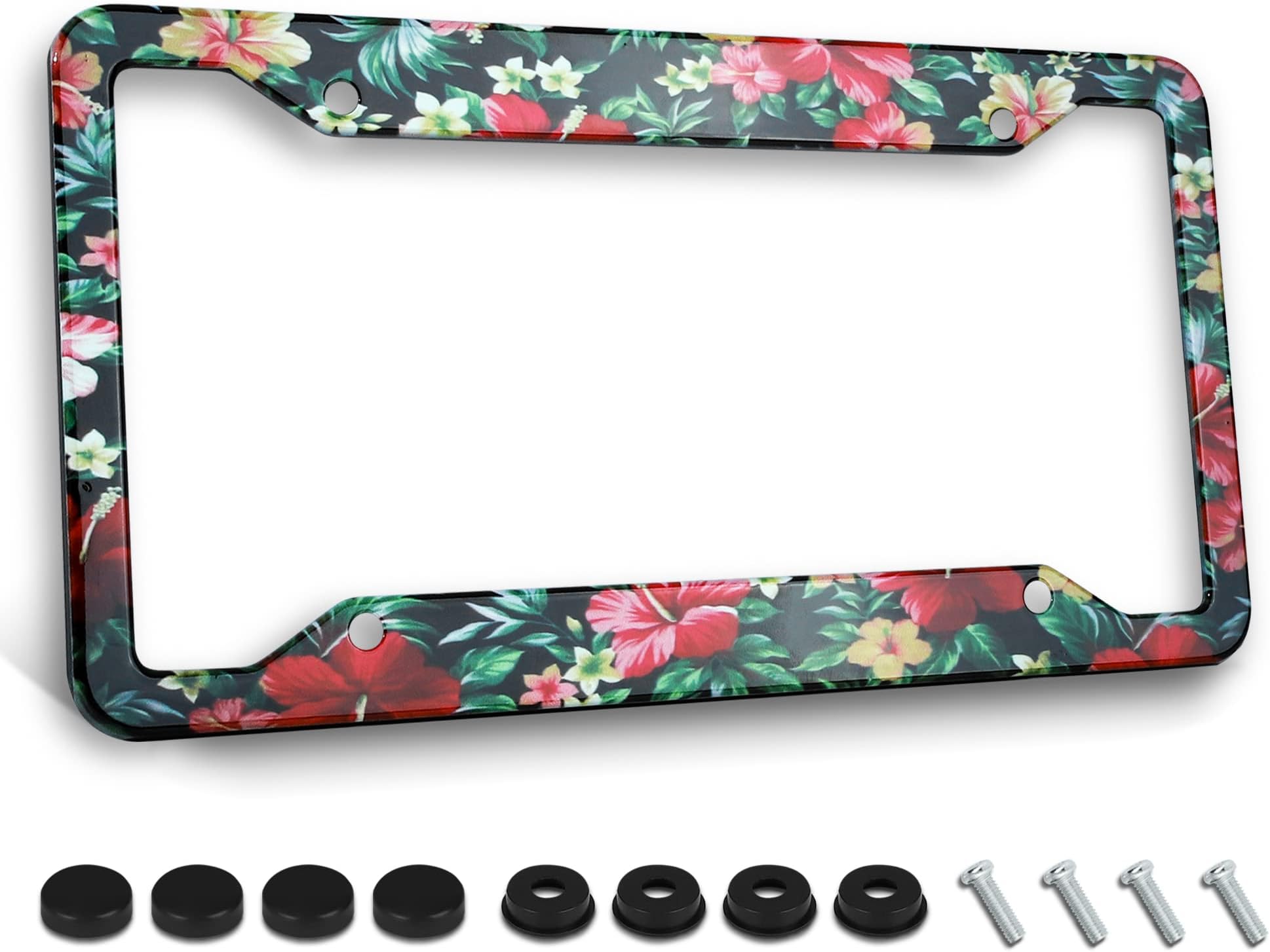 Amazon.com: Beabes Hawaiian License Plate Frame Retro Tropical Car ...