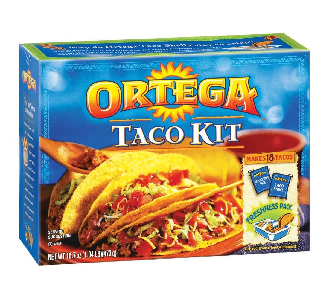 Amazon.com: Ortega Taco Dinner Kit 18 Taco Shells 16.7 Oz. Pack Of 3 ...