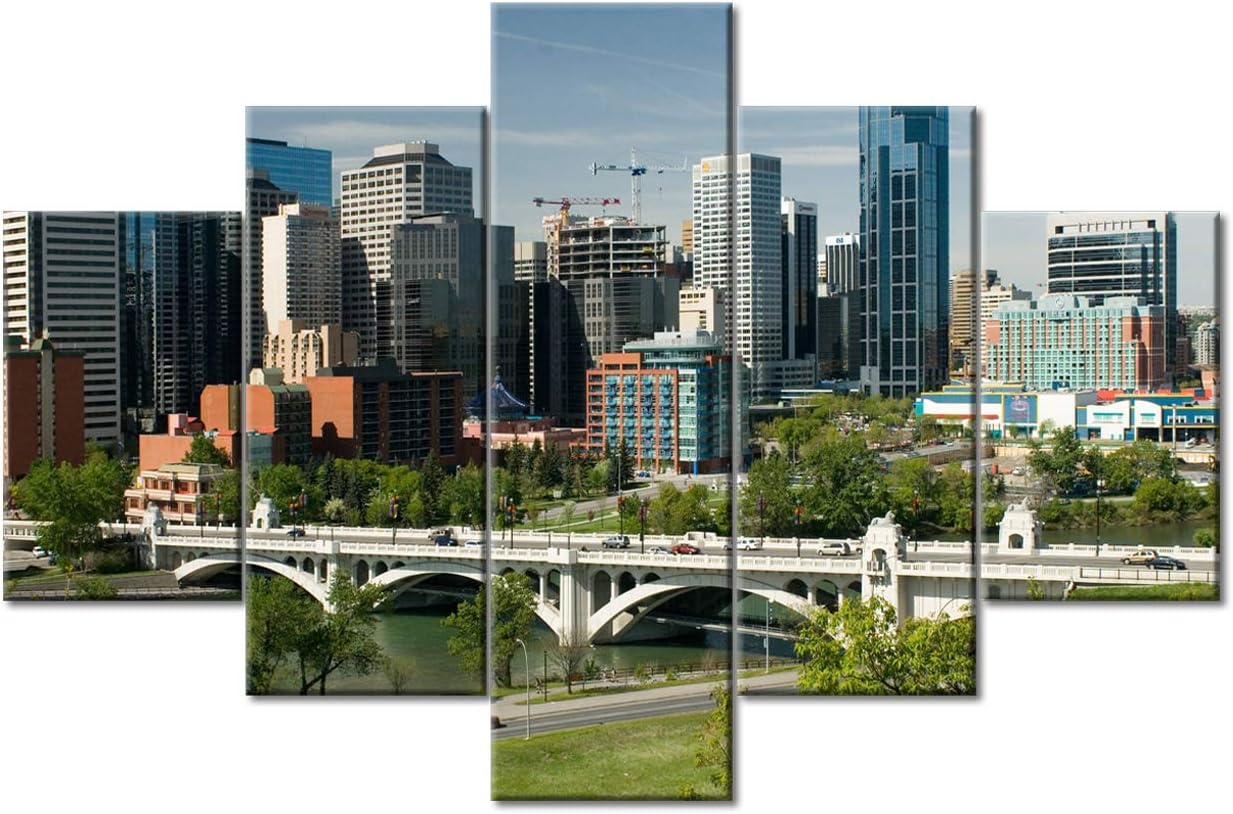 TUMOVO Calgary Cityscape Poster Print on Canvas Centre Street Bridge HD ...