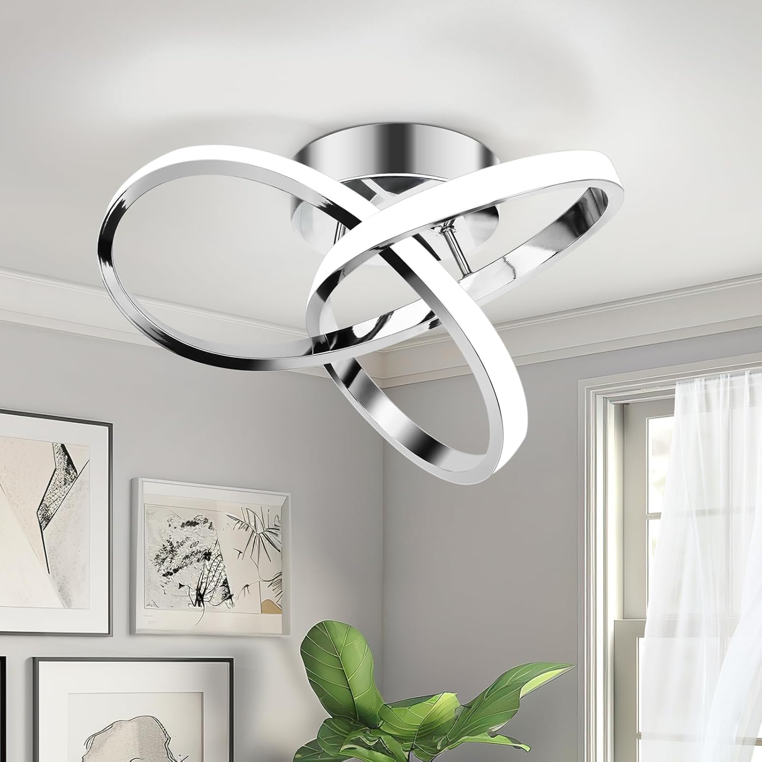 Acrylic Modern Hallway Light for Ceiling, 2400LM Bright LED Ceiling ...