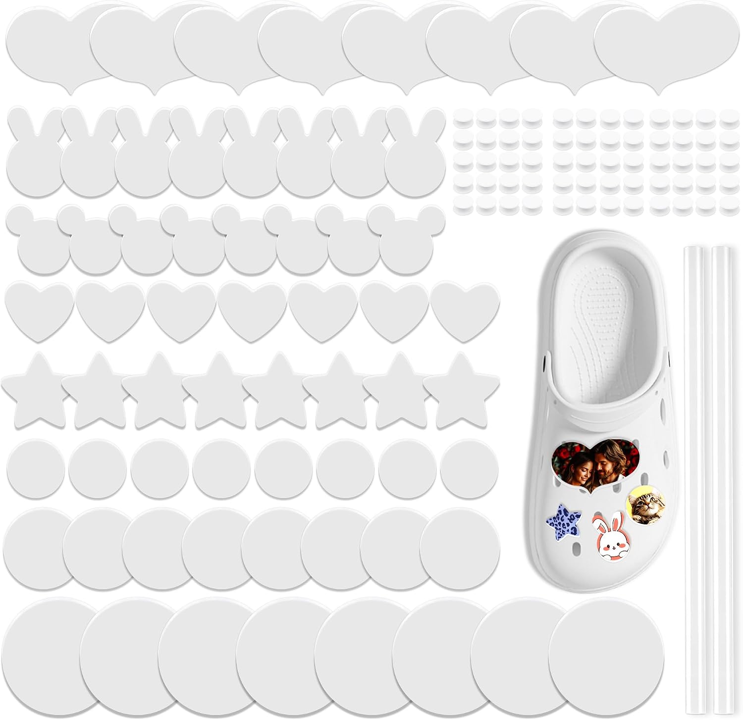 Amazon.com: AOUXSEEM Sublimation Shoes Charm Blanks, 60 Sets Heat ...