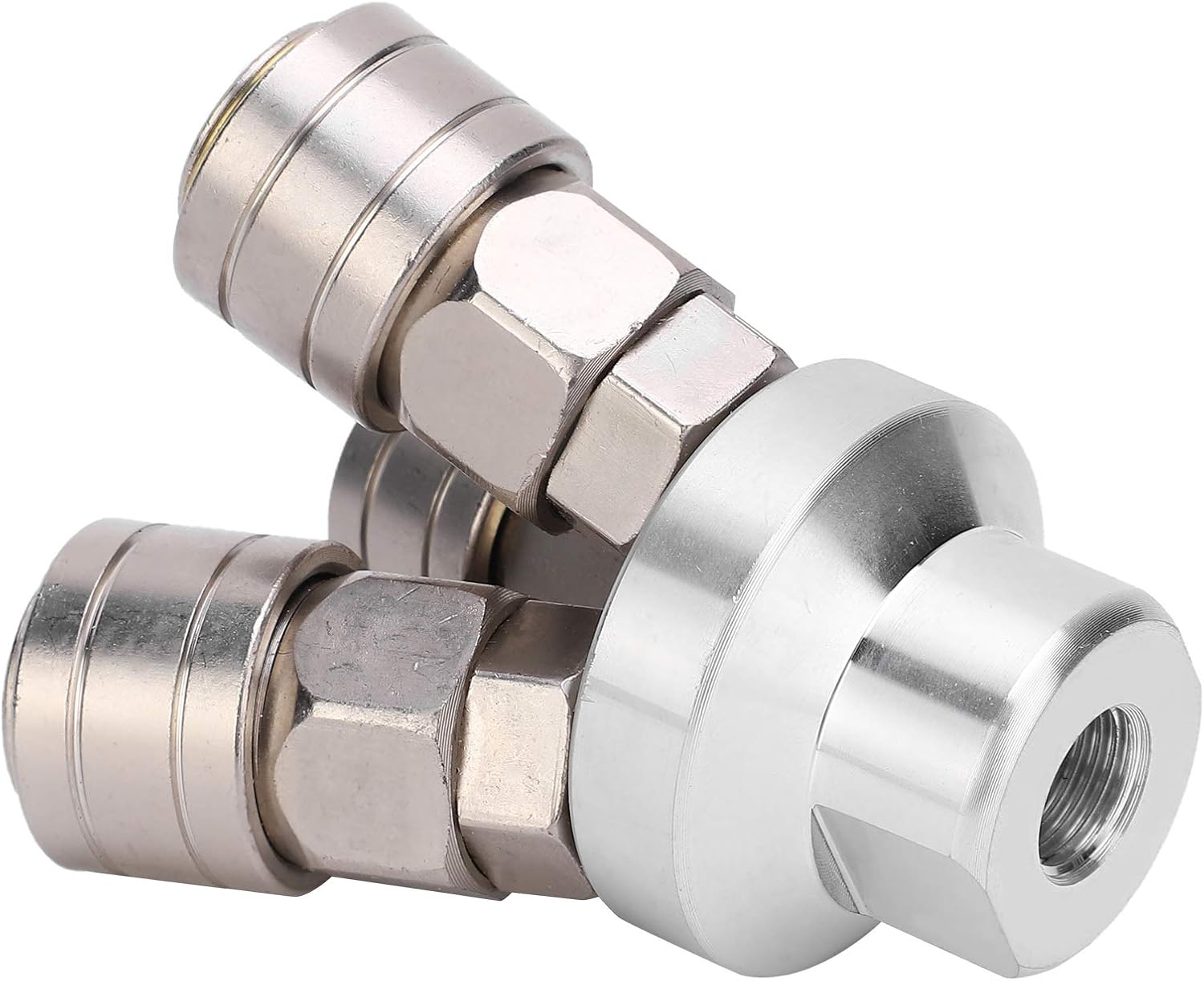 Pneumatic Component Quick Connector 3 Way Female Plated Quick Connect ...