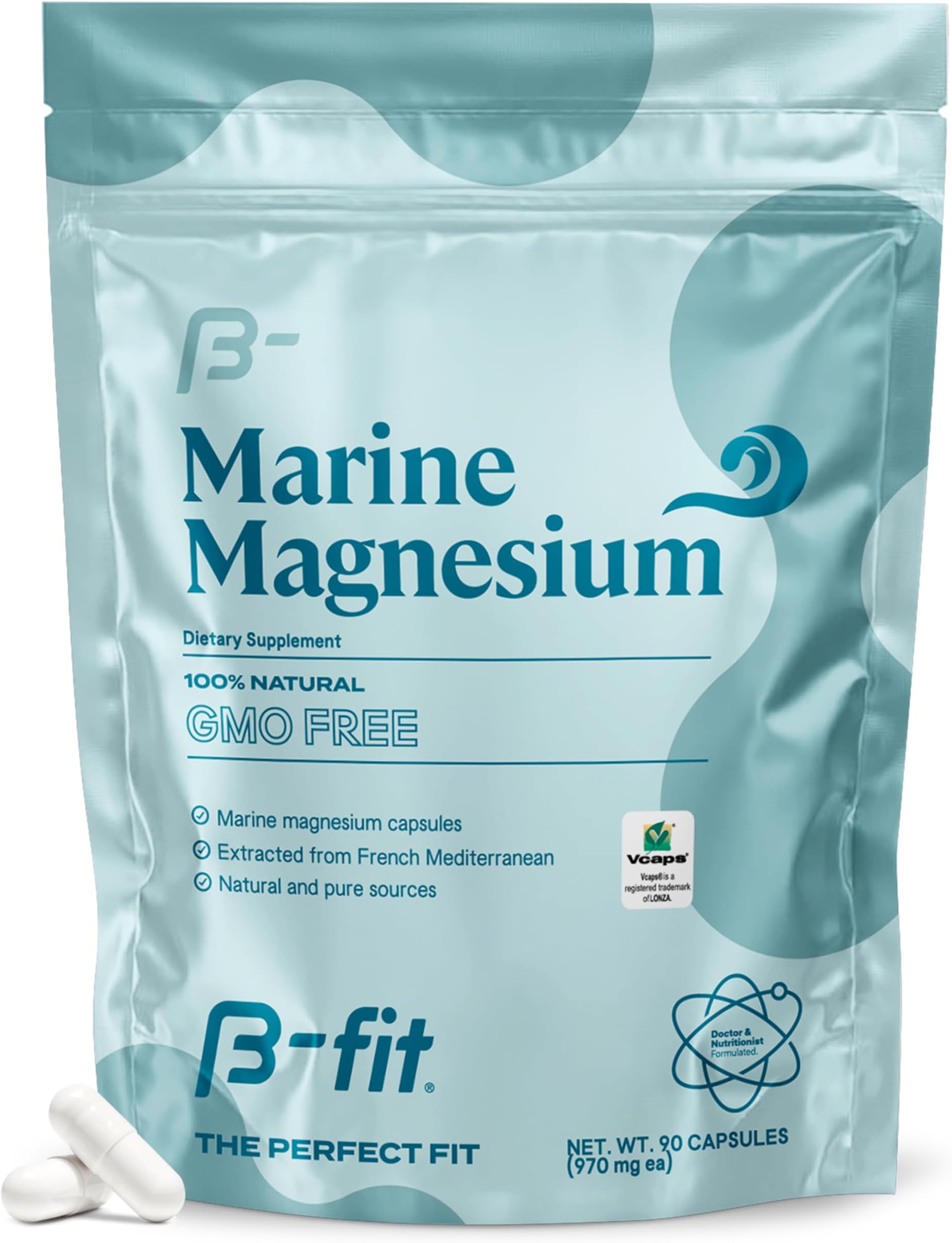 Amazon.com: B-FIT B Marine Magnesium - 90 Capsules - 3-Month Supply ...