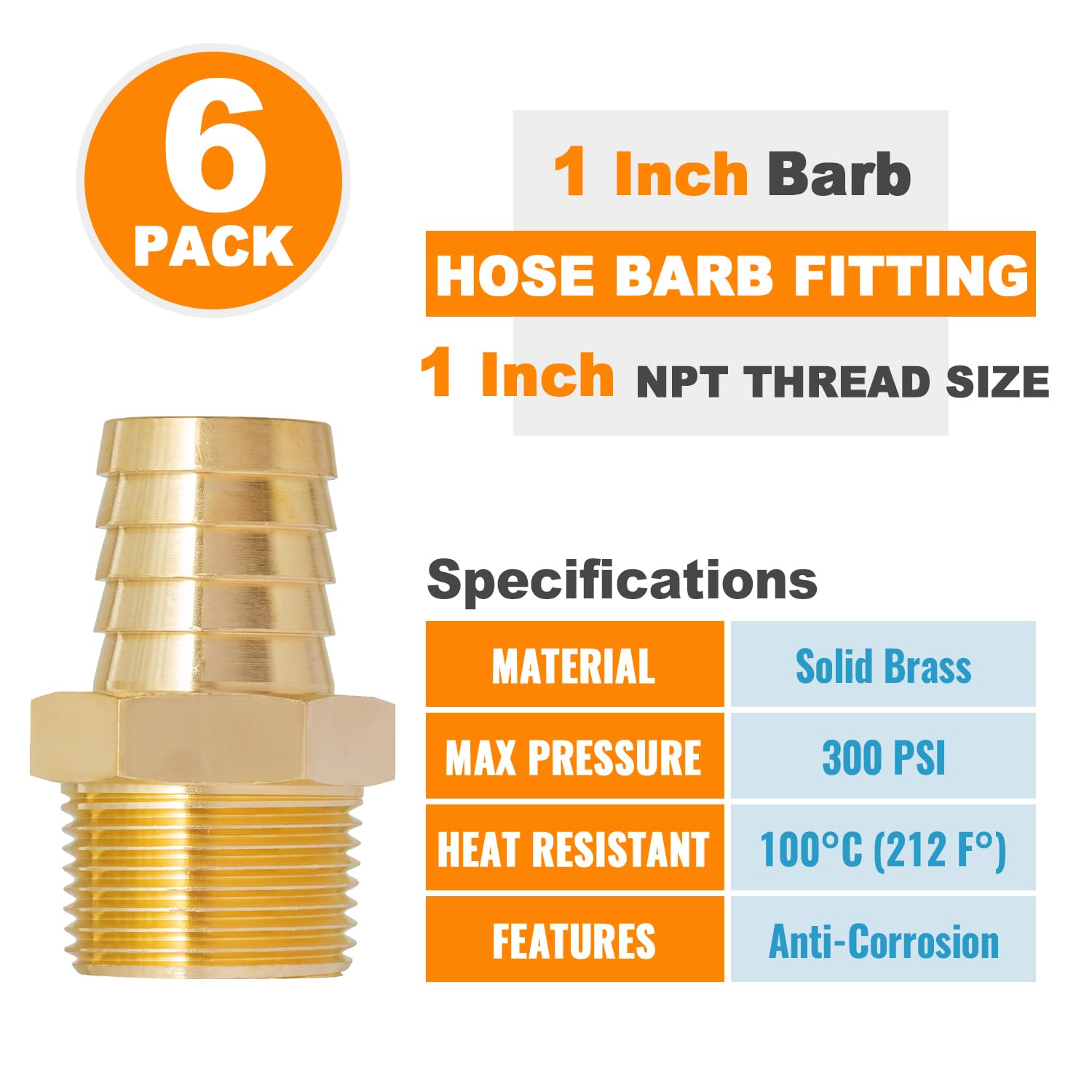 Snapklik.com : SUNGATOR Hose Barb Fittings 1-Inch Barb 1-Inch NPT ...