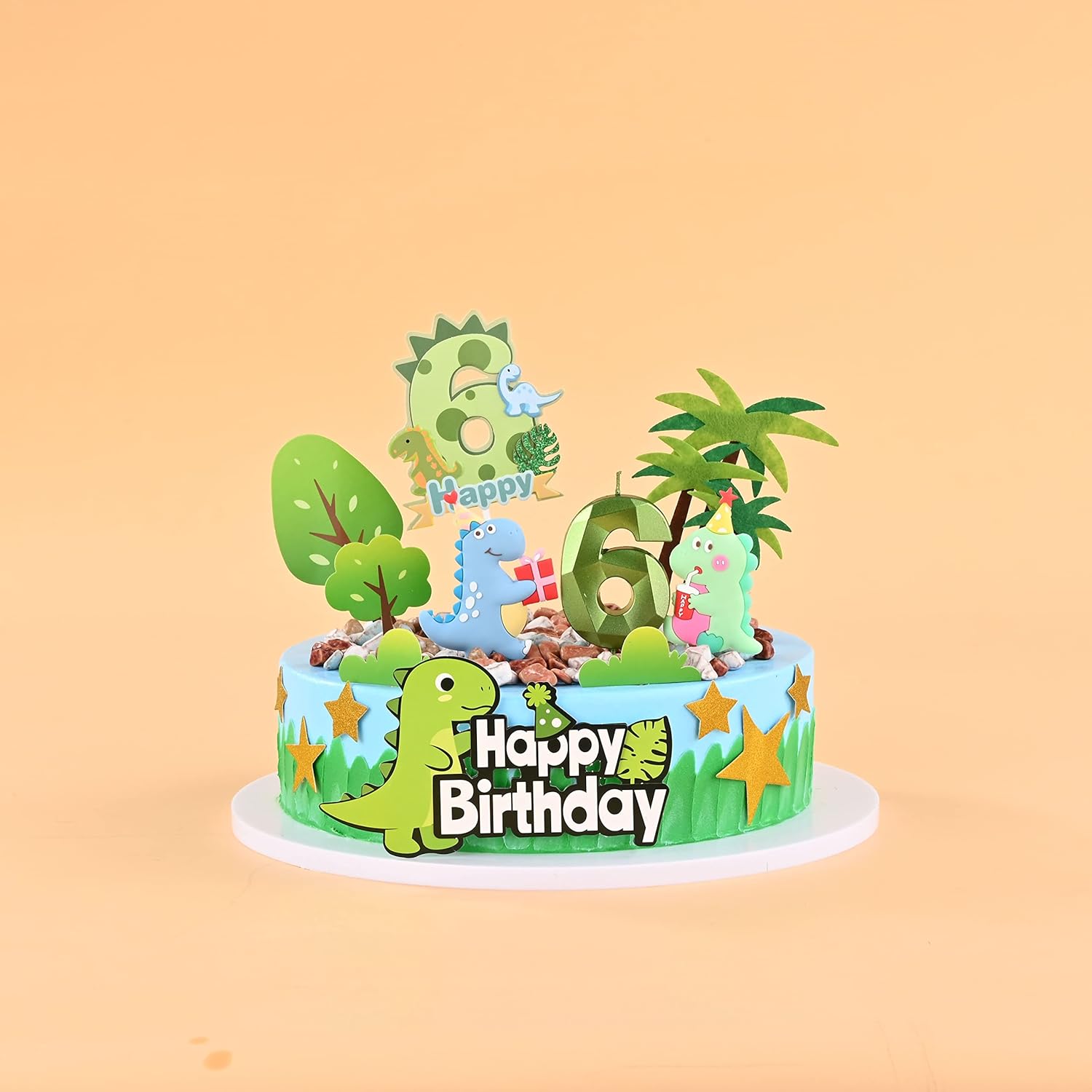 Amazon.com: Green Happy Birthday 3D Number Candle Cake Candle ...