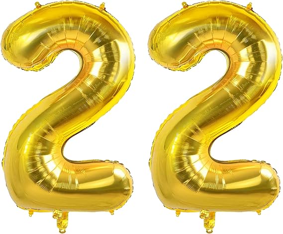Amazon.com: Number 22 Balloons for 22nd Birthday Party Decorations, 0 ...