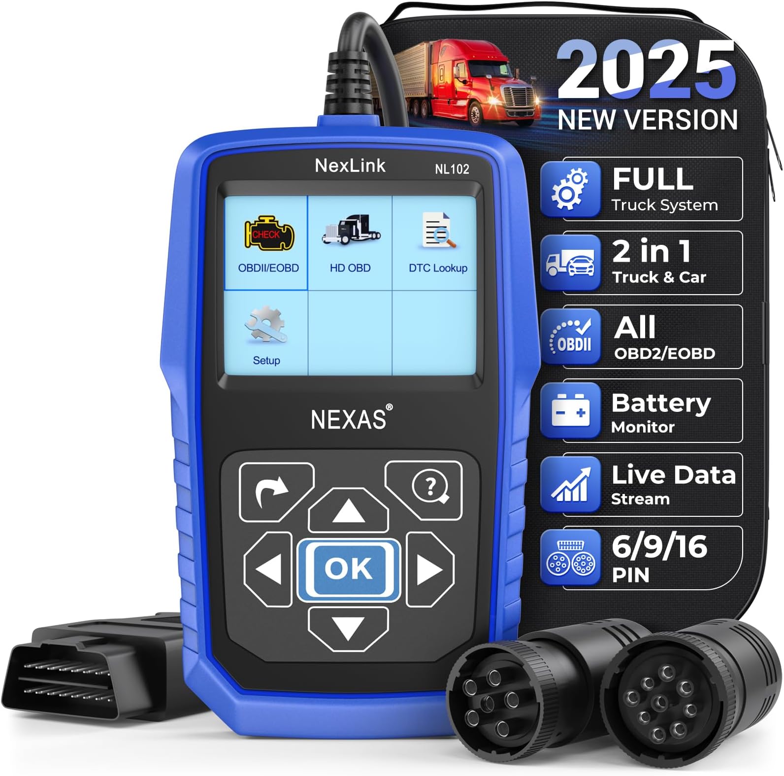 Amazon.com: NEXAS Heavy Duty Truck Scanner with DPF Regen, Nexlink ...