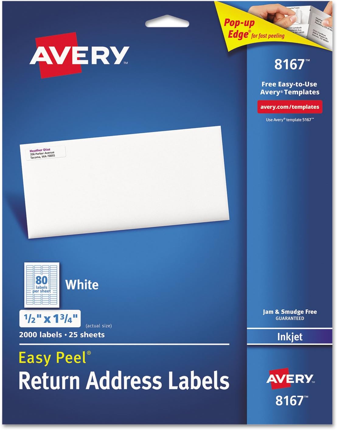 Amazon.com : Avery Printable Return Address Labels with Sure Feed, 0.5 ...