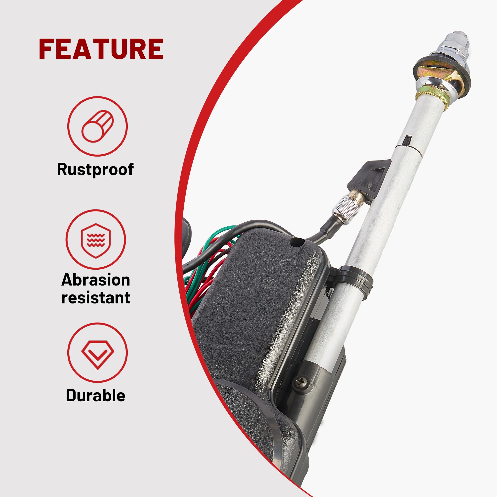 Universal Electric Power Automatic Antenna Car SUV Radio Mast Aerial AM