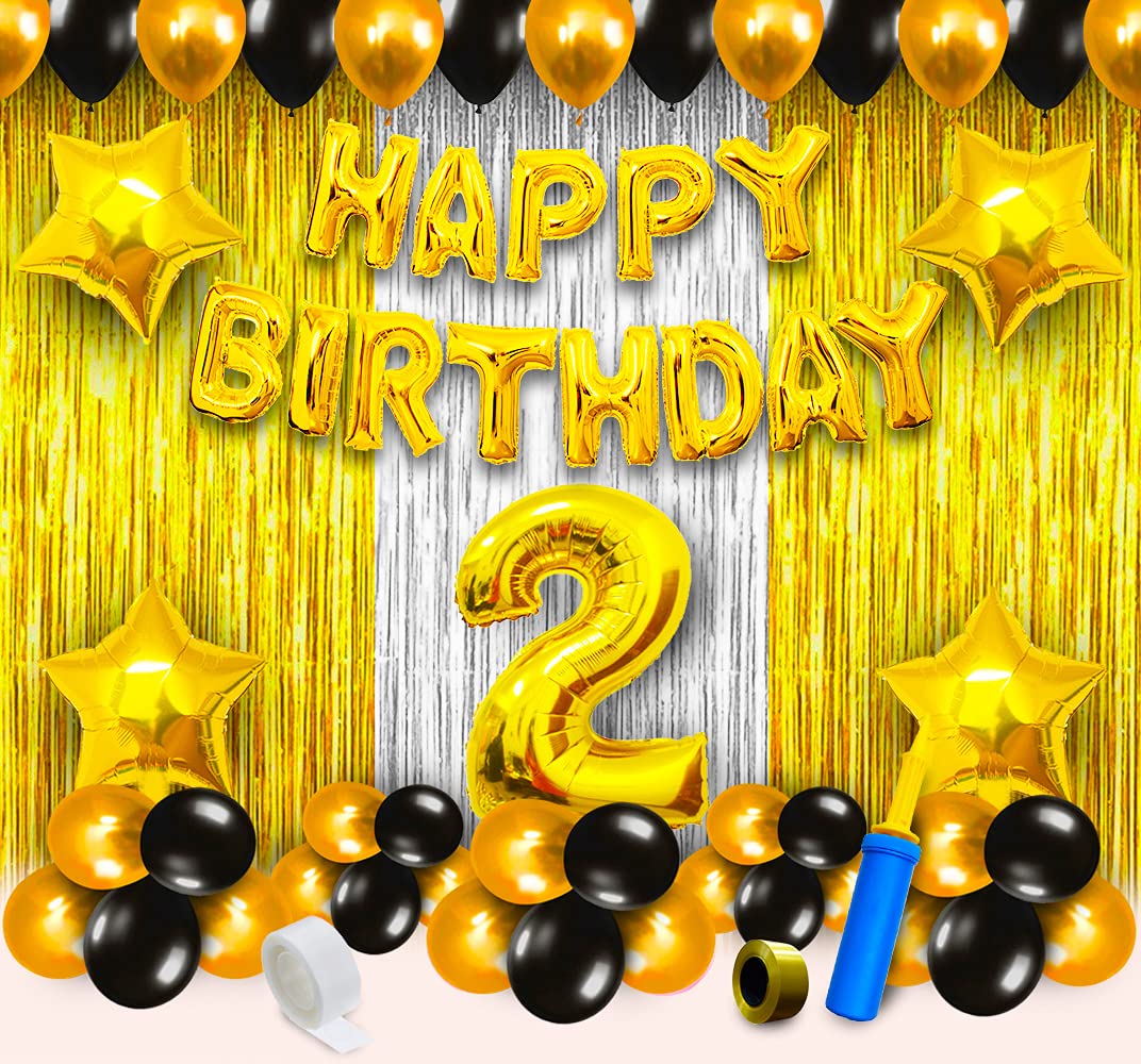 Party Propz 2nd Birthday Decoration Items Golden For 63Pcs Two Sweet party-propz-2nd-birthday-decoration-items-golden-for-63pcs-two-sweet
