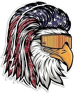Amazon.com - United by Color Mullet Eagles Stickers (2 Pc) - Strong Adhesive Waterproof American ...