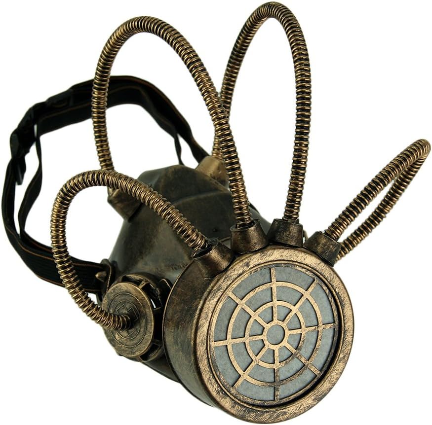 Amazon.com: KBW Metallic Bronze Steampunk Gas Costume Mask with ...