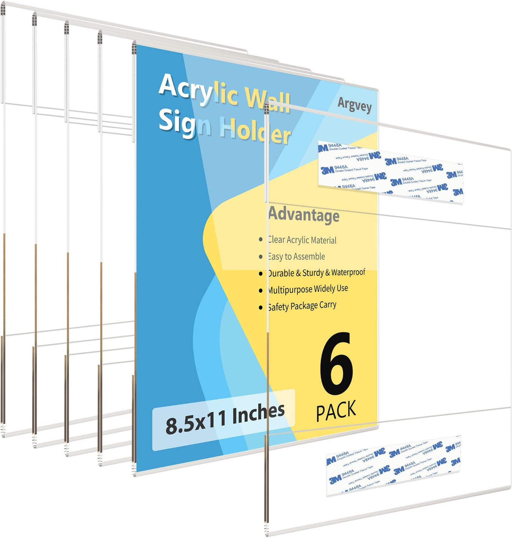 Amazon.com: PecMuikee Acrylic Sign Holder 8.5x11, Wall Mount Acrylic ...
