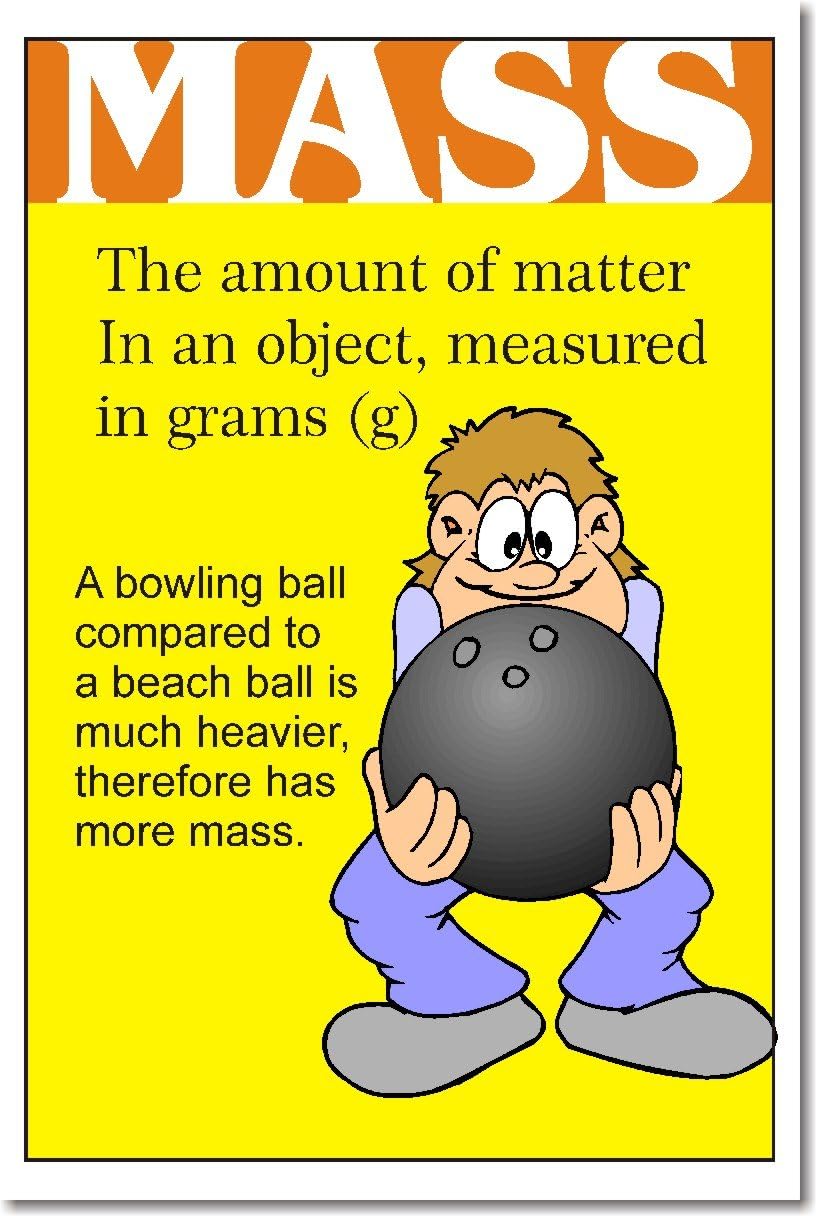 Amazon.com: Elementary Science: Illustration of Mass, Classroom Poster ...
