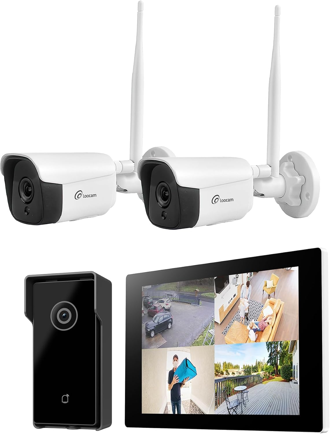 Amazon.com : Loocam 3MP Wireless Security Camera System with 10.1 ...