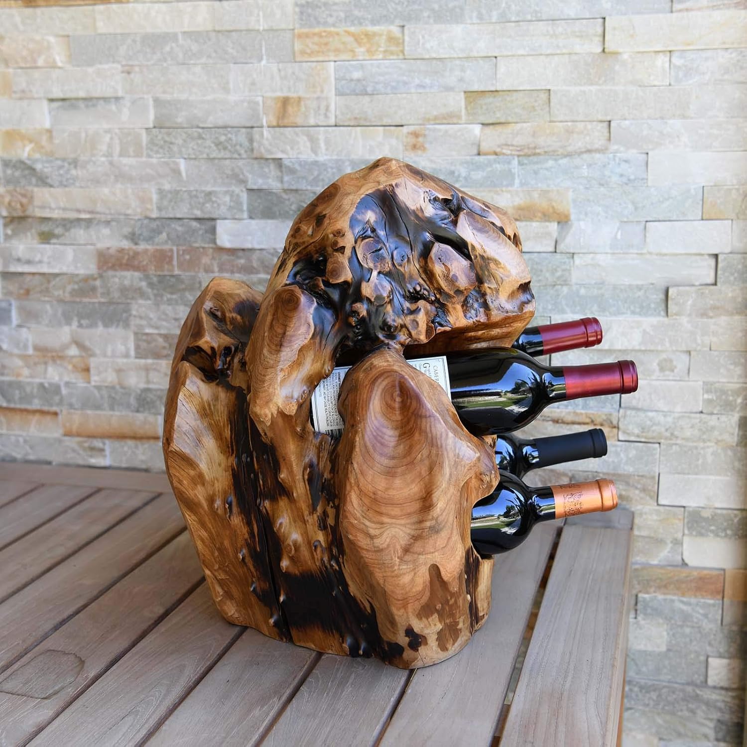 Amazon.com: WELLAND Tree Stump Wine Rack, 8 Bottle Wine Holder, Cedar ...