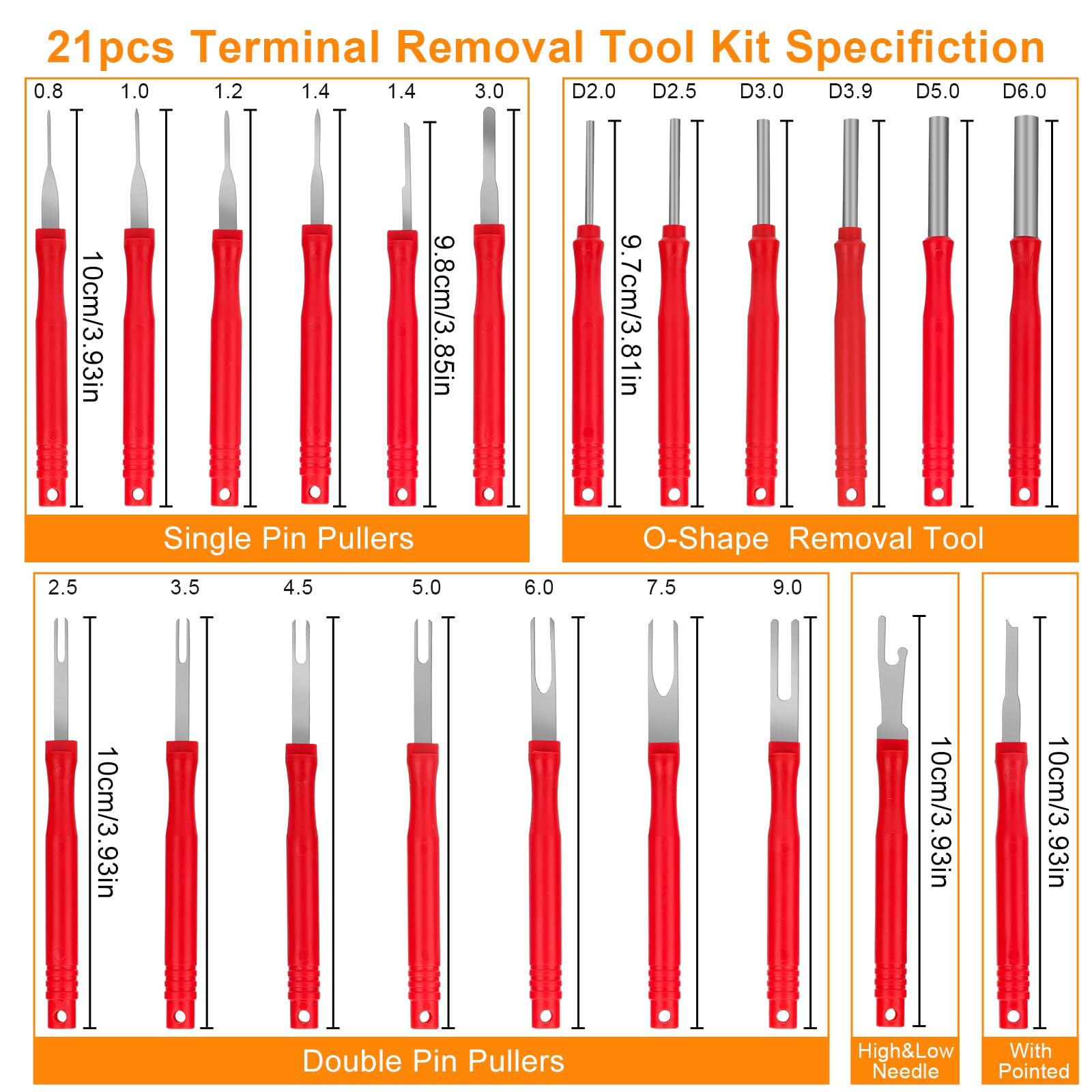 Snapklik.com : 21Pcs Upgraded Terminal Removal Tool Kit, Red Pin ...