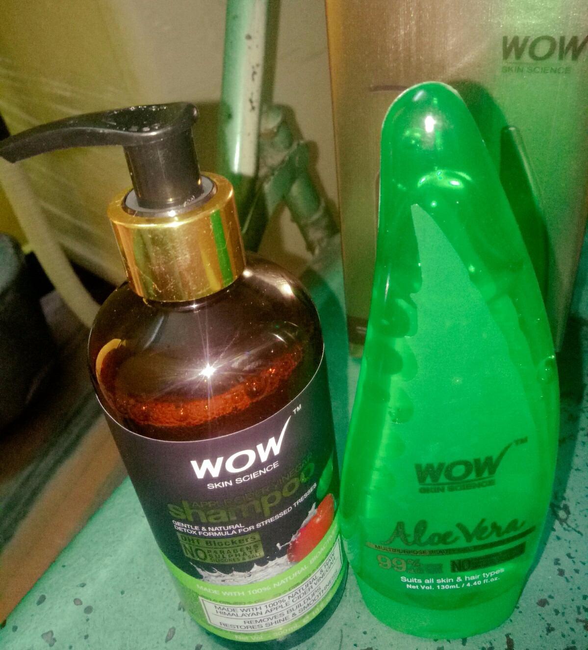 Buy Wow Apple Cider Vinegar Shampoo, 300ml with 99% Pure Aloe Vera Gel ...