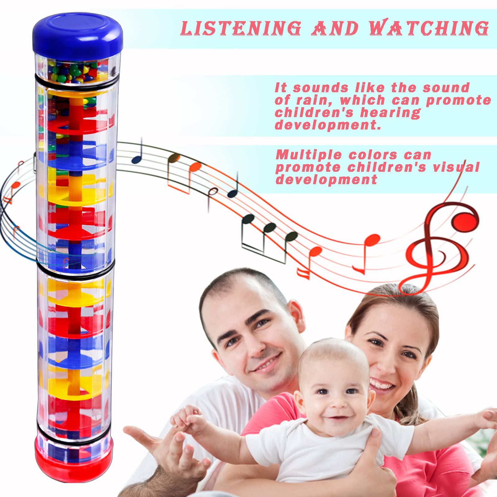 Snapklik.com : 2 PCS Sensory Stick Rainmaker, Rainmaker Toy, Beaded ...