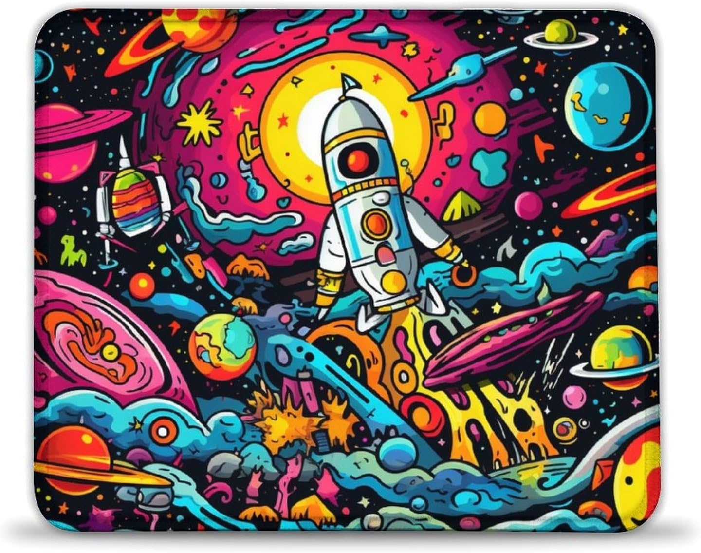 LLONGKT Tappetino per mouse da gioco con pianeta galassia (20 x 24 cm ...