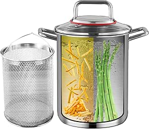 Amazon.com: Vegetable Asparagus Pot 3.5L/5.5L Stainless Steel Steamer ...