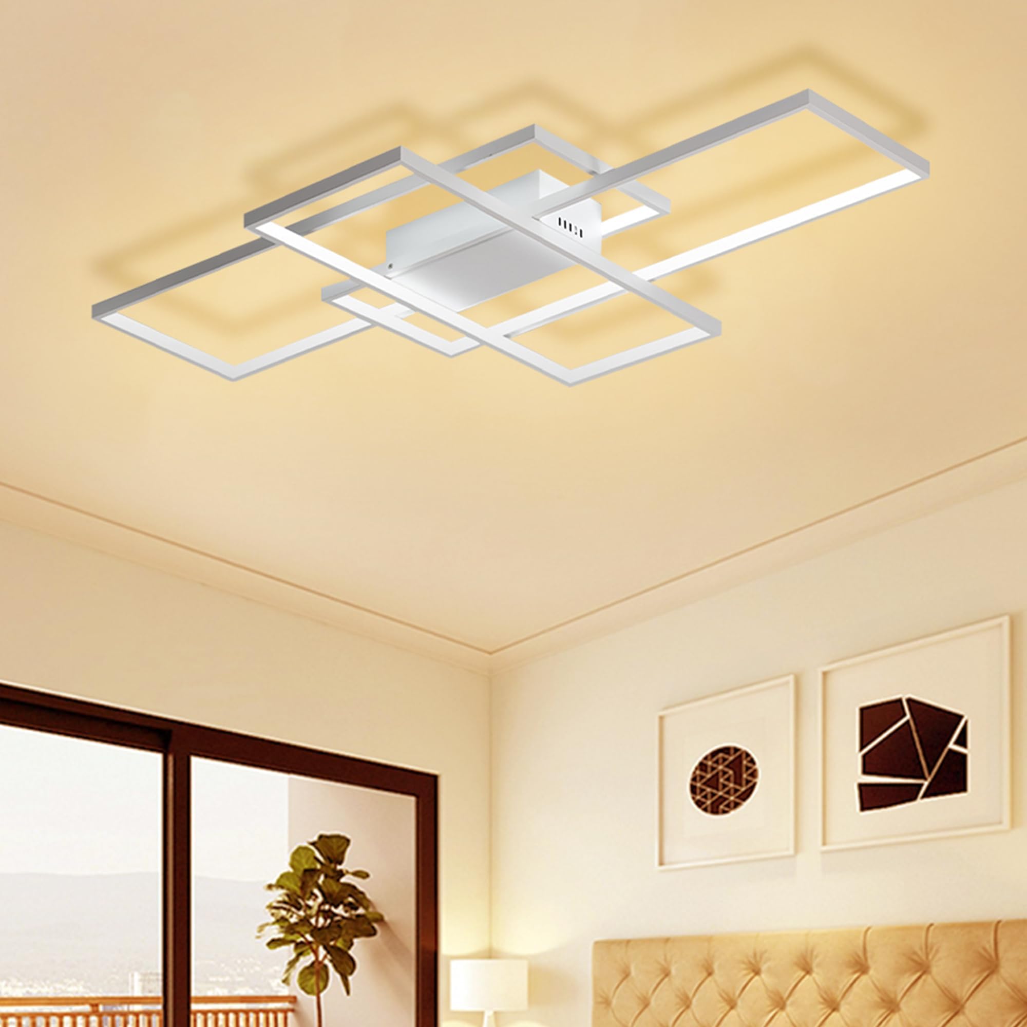 Oninio 30W Dimmable Ceiling Light Fixture, Gold Modern Led Ceiling ...