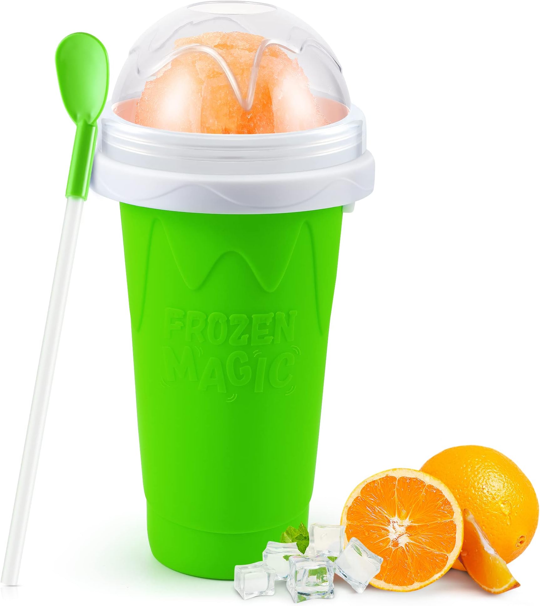 Amazon.com | Slushie Cups Set of 3 - Slushy Cup with Lid, 2 in 1 Straw ...