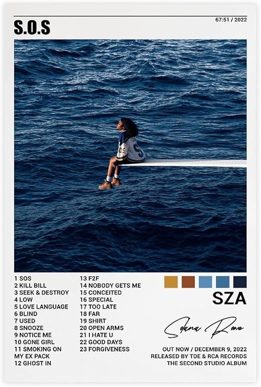 Amazon.com: sza poster sza Sos Album Poster Canvas Poster Wall Art ...
