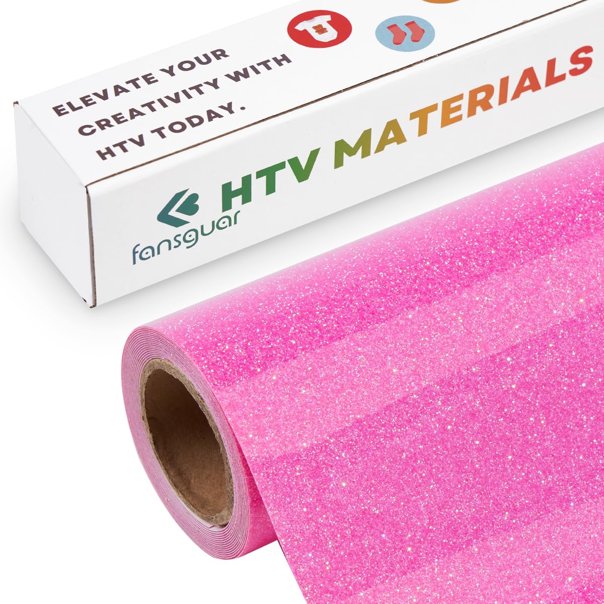 Rainbow Pink Glitter HTV Roll -12"x6ft Iron on Heat Transfer Vinyl for ...