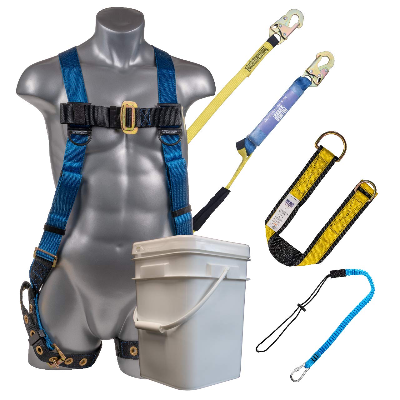 Buy Palmer Safety 3D Fall Protection Bucket Kit I Full Body Harness & 6 ...
